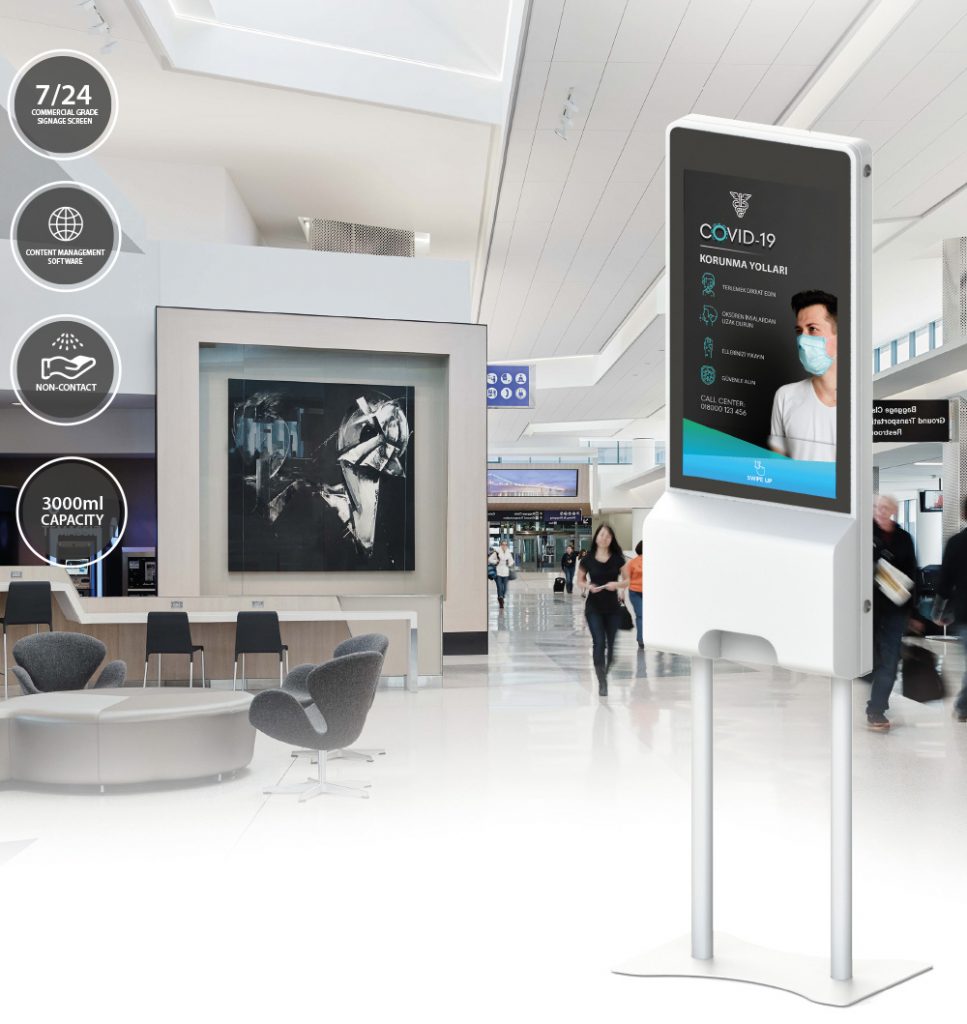 Klera Standalone Hand Sanitizer Kiosk | TEMAS TECHNOLOGY